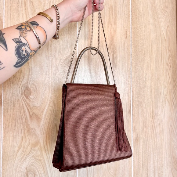 Bags | Vintage Chain Strap And Coil Handle Bag With Tassel | Poshmark